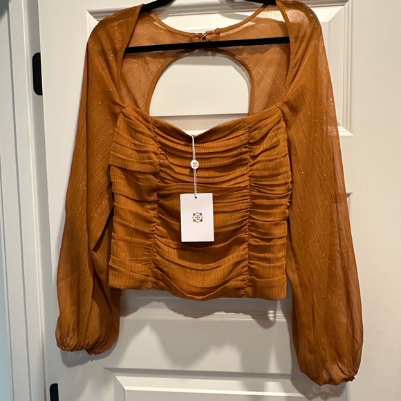 Wayf | Tops | Nwt Wayf Blouse Sheer Sleeves | Poshmark